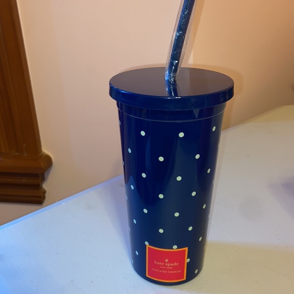 kate spade | Kitchen | New Kate Spade Tumblr Coffee Mug Cup Navy Blue ...